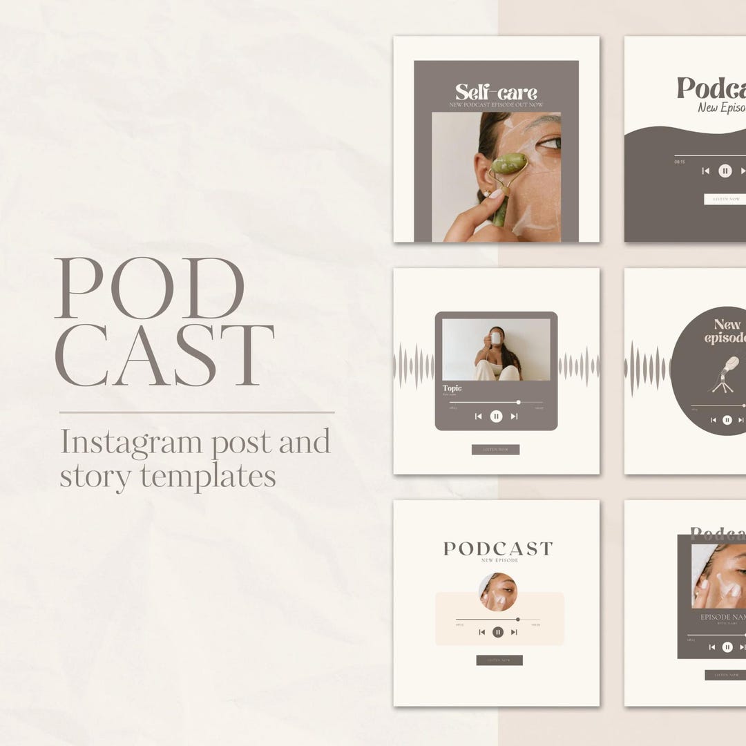 50 Beige Podcast Post Templates - Etsy