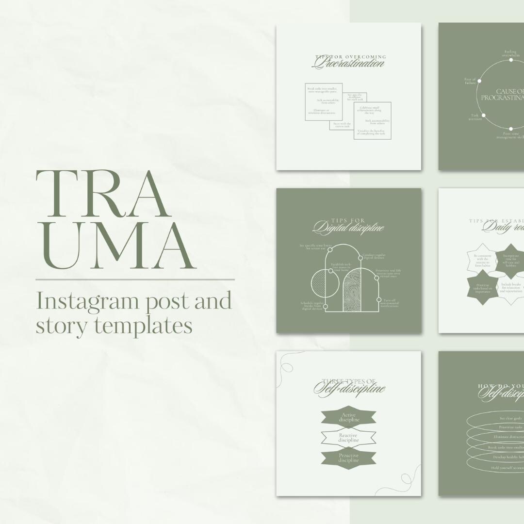 60 Green Trauma Post and Story Templates - Etsy