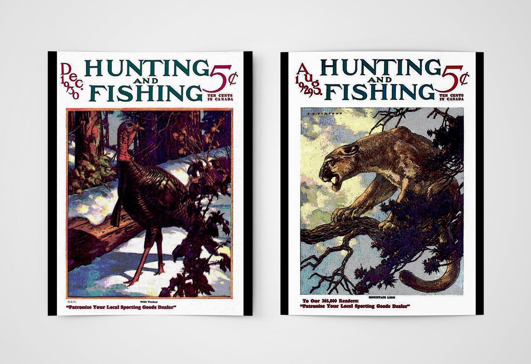 Vintage Hunting Magazine Wall Art 2 Piece Set Digital Files, High ...
