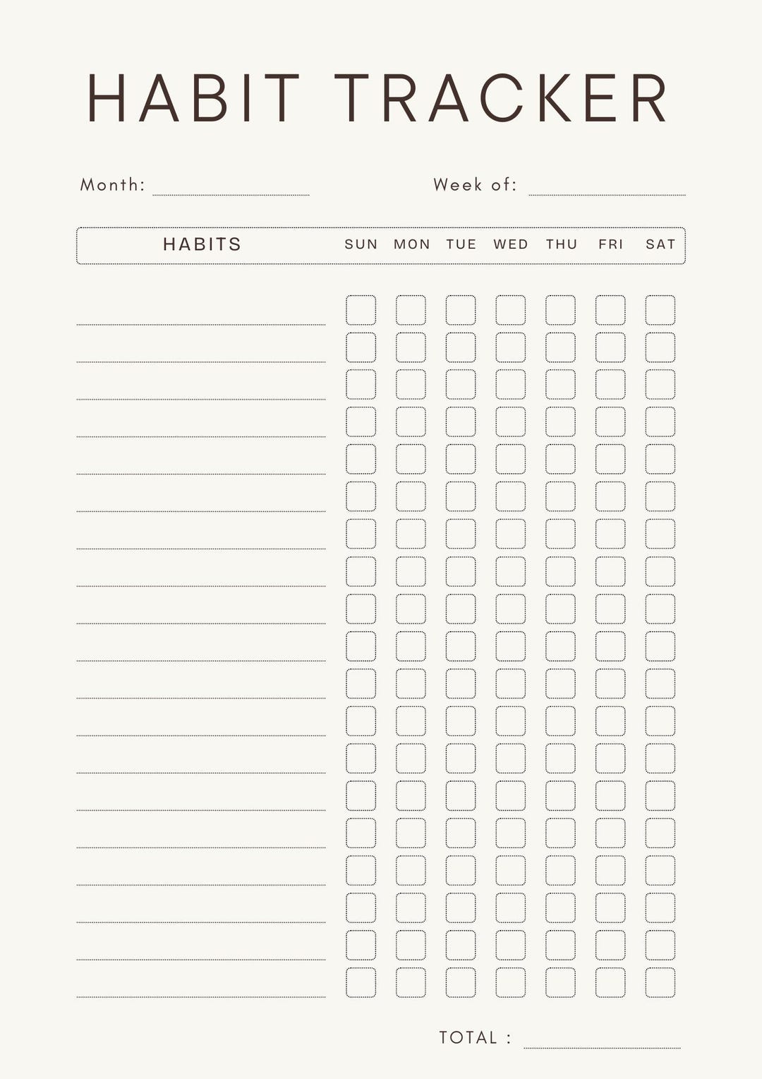 Habit Tracker | Track Your Habits | Instant Download | Printable ...