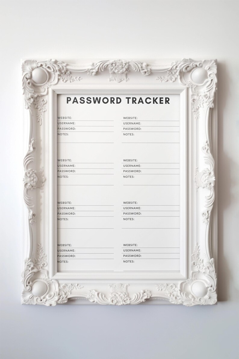 Password Tracker Template | Password Tracker Printable | Password Keeper | Instant Download ...