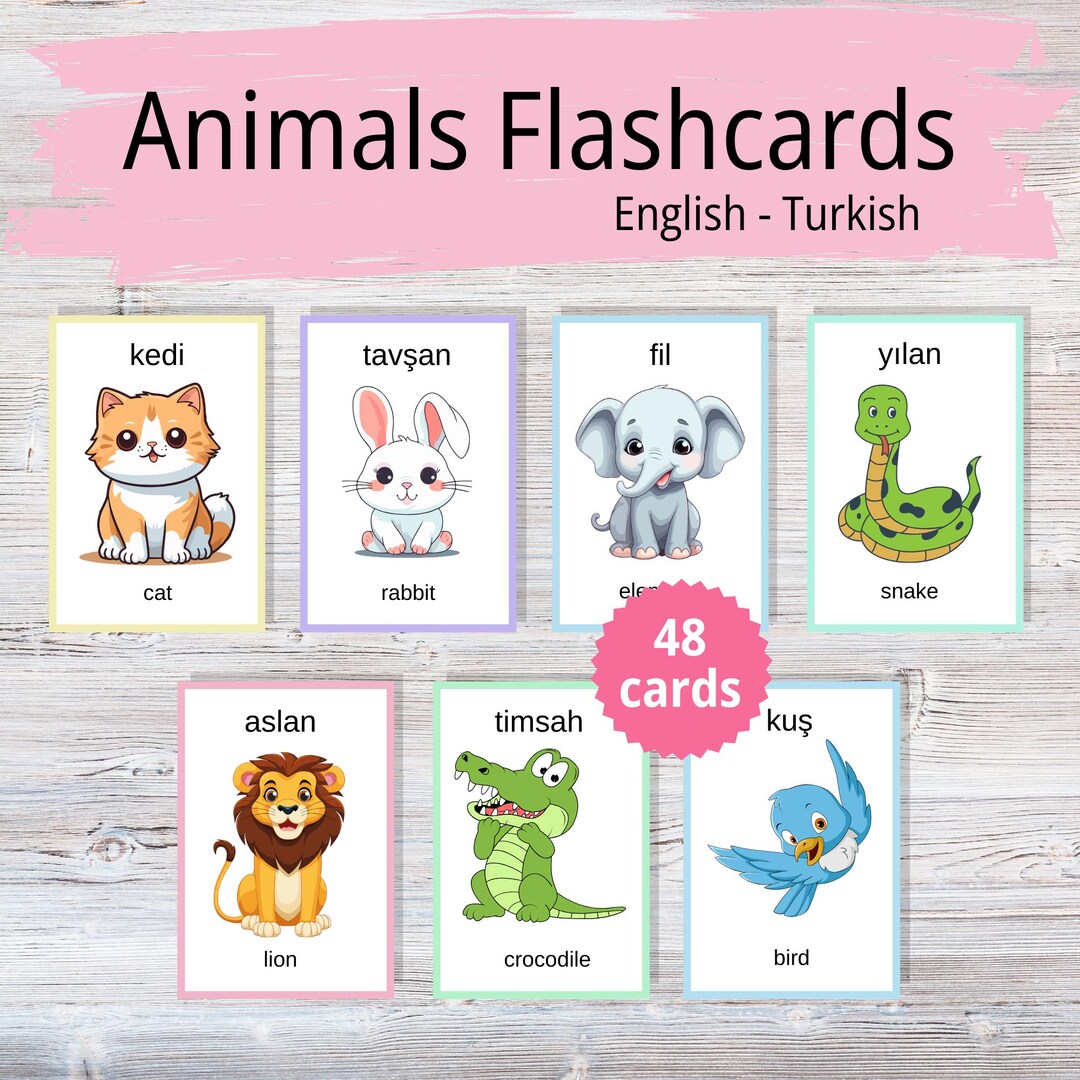 Printable Animals Flashcards | Learn Animals for Kids | Bilingual ...