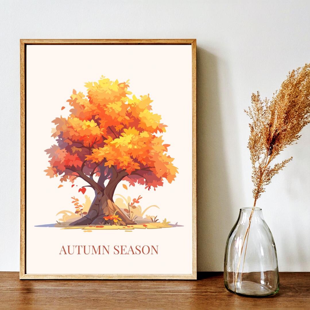 Autumn Season Wall Art, Fall Printable Decor, Cozy Seasonal Home Print ...