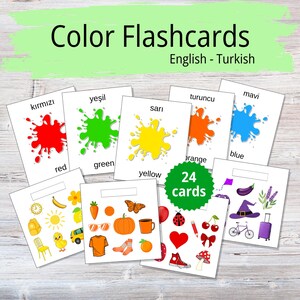 Printable Color Flashcards | Learn Colors for Kids | Bilingual English ...