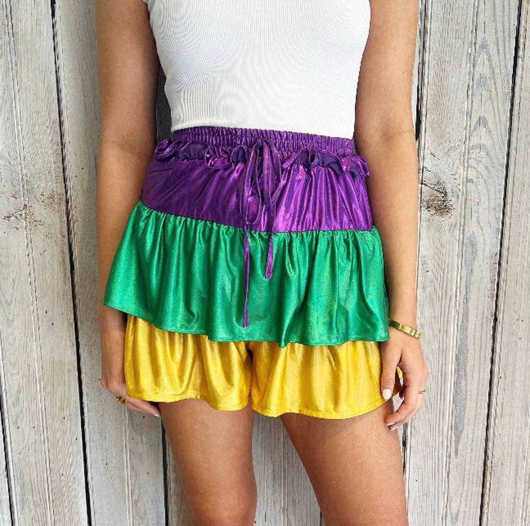 Mardi Gras Metallic Layered Skort - Etsy