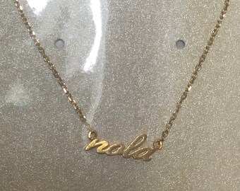 Gold Plated nola Charm Necklace With 1.8mm Flat - Etsy