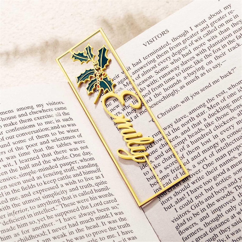 Personalized Birth Flower Bookmark: Engraved Metal Bookmark, Custom ...