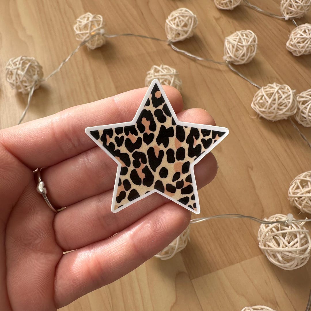 Cheetah/leopard Print Star Sticker - 2" X 2" - Etsy