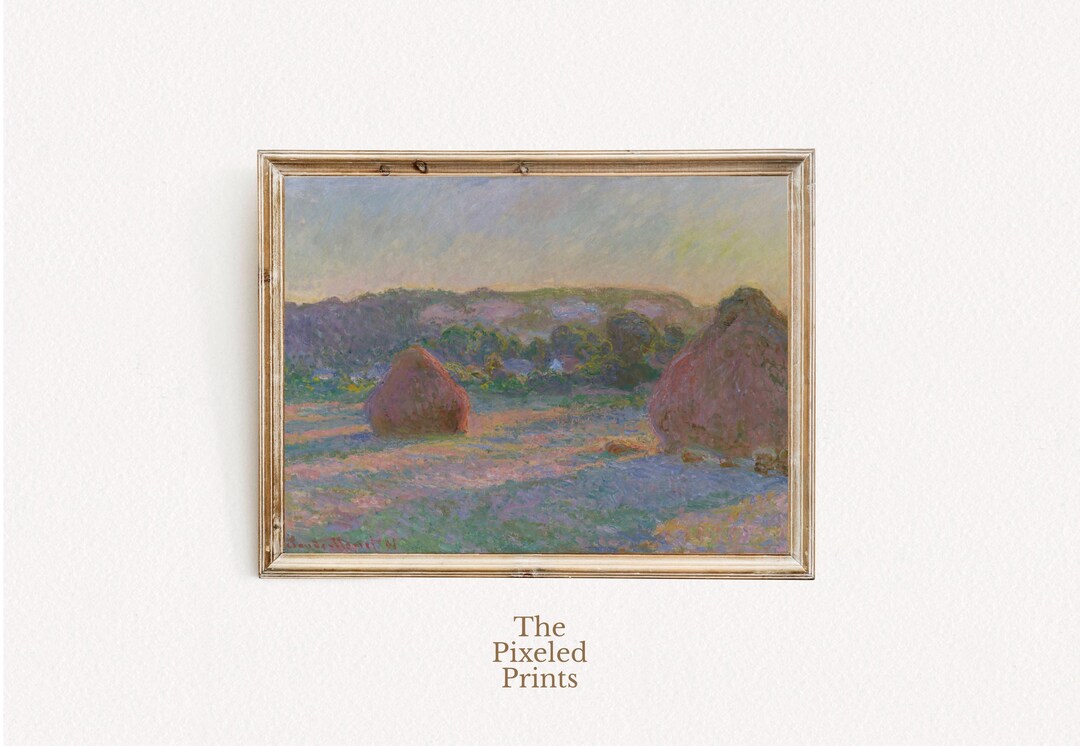 Impressionist Wheat Stack Printable Wall Art | Countryside Art ...