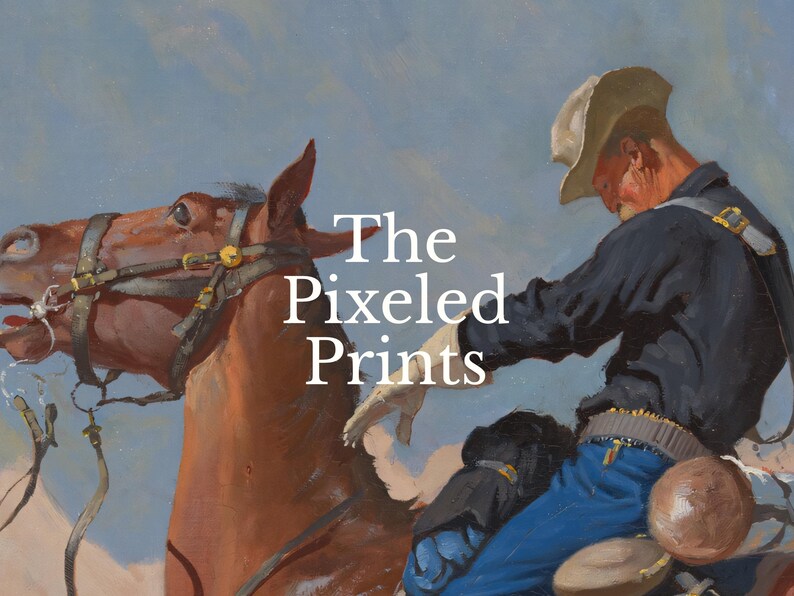 Wild West Cavalry Charge Printable Wall Art | Vintage Western Painting ...