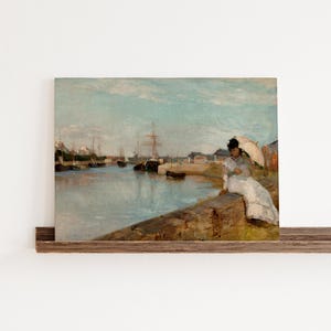 Harbor Scene Printable Wall Art | Impressionist Seascape | Digital ...