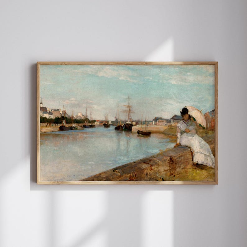 Harbor Scene Printable Wall Art | Impressionist Seascape | Digital ...
