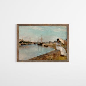 Harbor Scene Printable Wall Art | Impressionist Seascape | Digital ...
