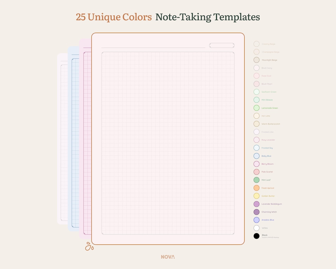 450 Digital Note-taking Templates – Colorful Note Templates – Multi ...