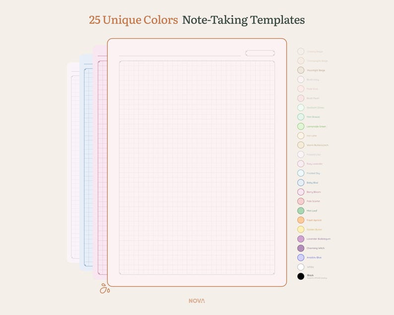 450 Digital Note-taking Templates – Colorful Note Templates – Multi ...