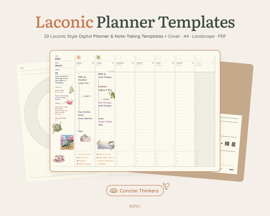 Laconic Planner Templates - Daily, Weekly, Monthly Planner - Laconic ...