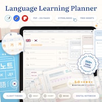 Language Learning Planner Printable,language Study Notebook,vocabulary ...