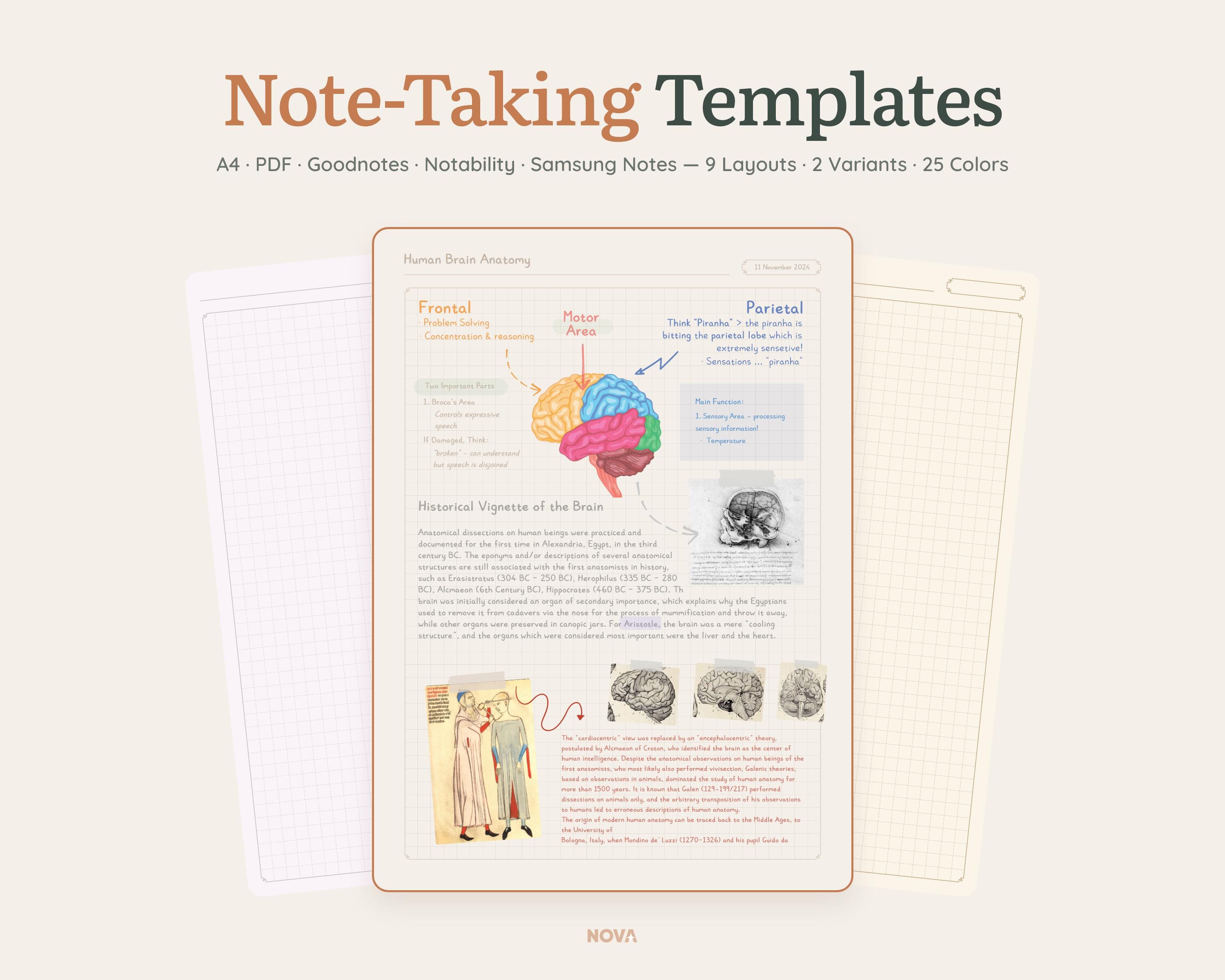 450 Digital Note-taking Templates – Colorful Note Templates – Multi ...