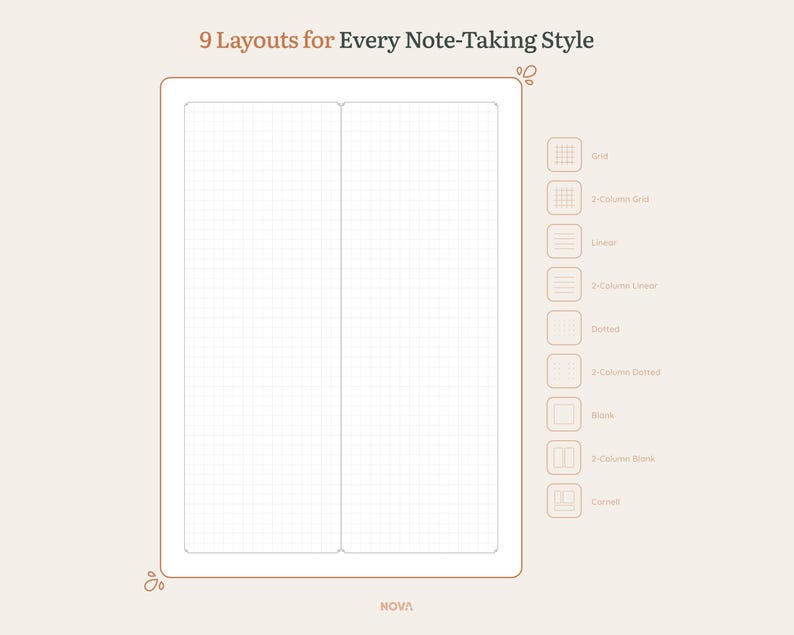 450 Digital Note-taking Templates – Colorful Note Templates – Multi ...