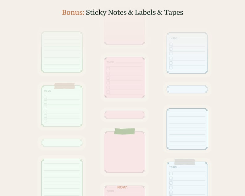450 Digital Note-taking Templates – Colorful Note Templates – Multi ...