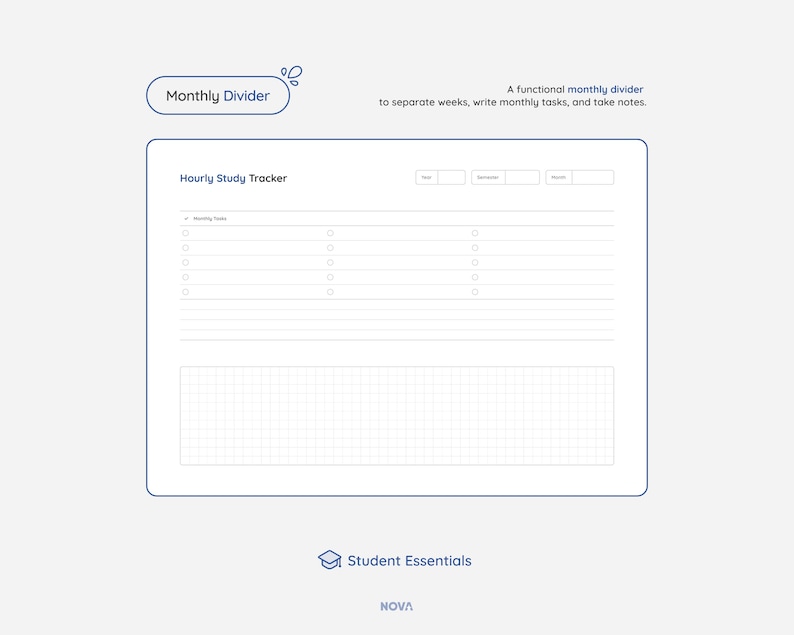 Hourly Study Tracker: Student Productivity Planner (digital and ...