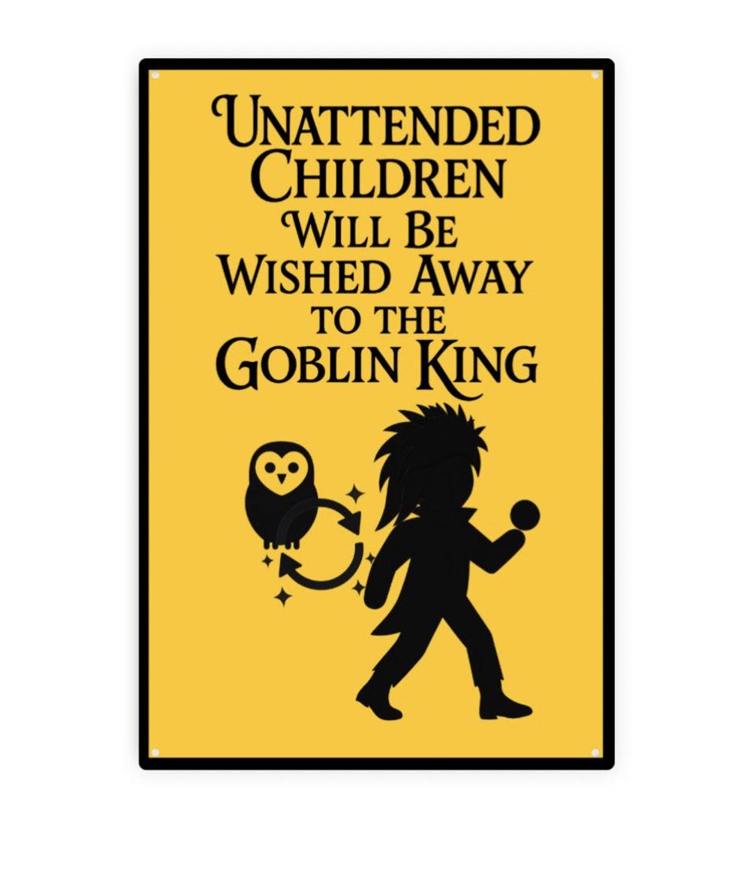 Labyrinth Goblin King Warning Sign: Whimsical Playroom Metal Decor - Etsy