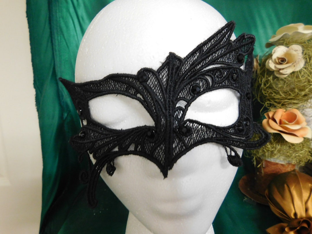 Black Lace Mask - Etsy