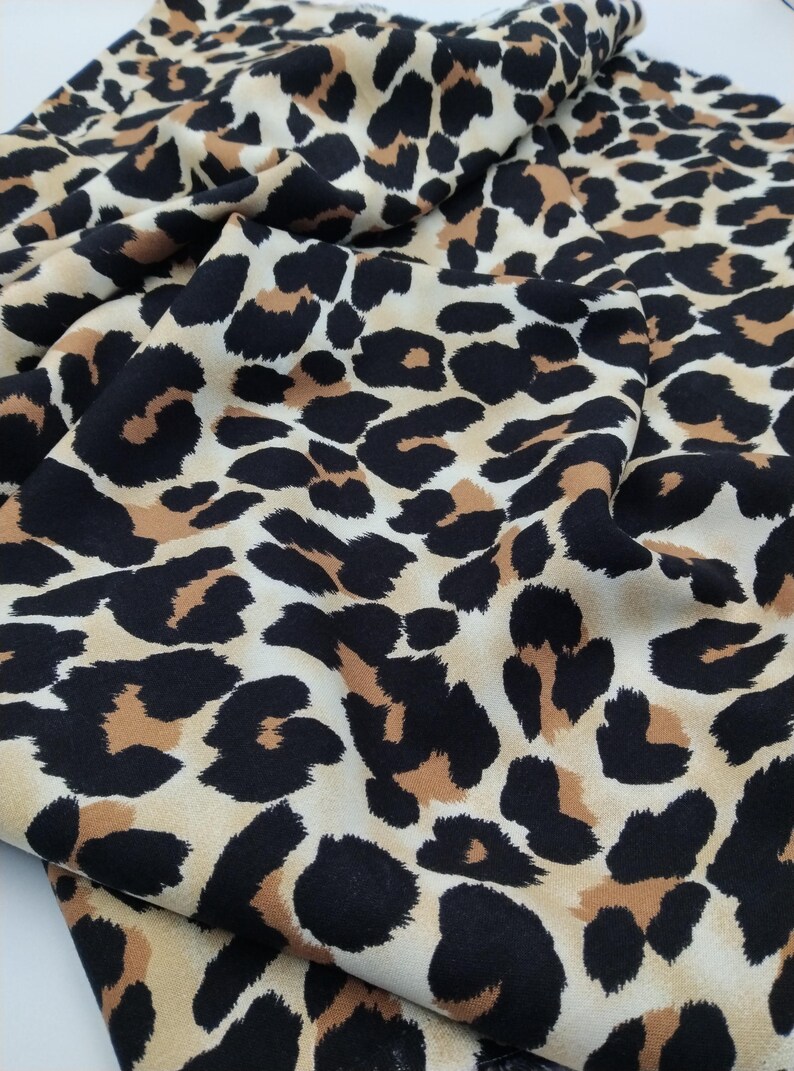 Leopard Print Viscose Cotton Fabric – Drapey Soft Material by Yard (150 ...