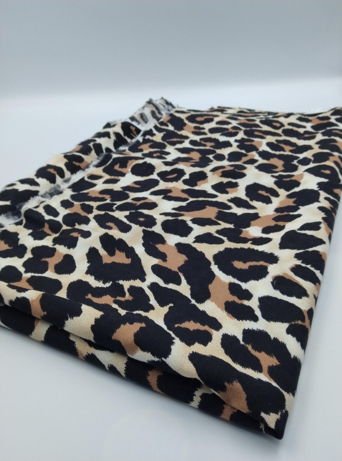 Leopard Print Viscose Cotton Fabric – Drapey Soft Material by Yard (150 ...