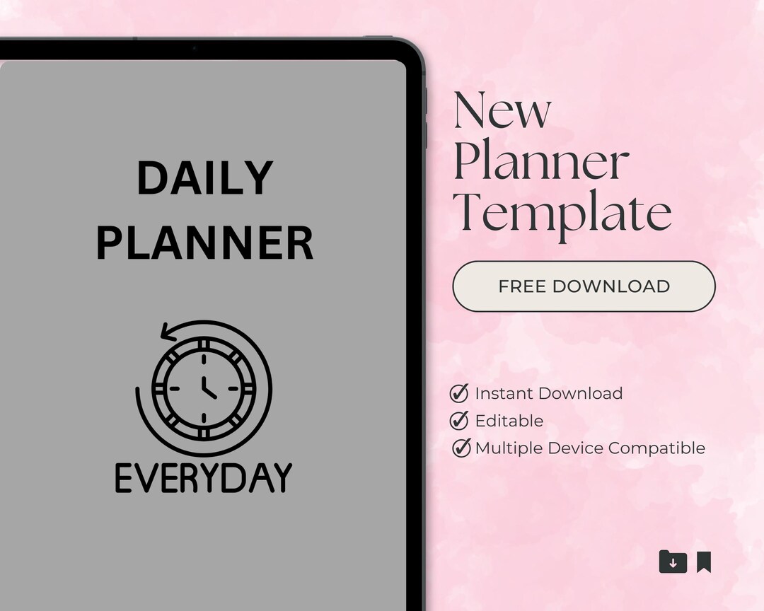 Daily Planner Printable, 24 Hour Planner, Daily Goal Planner, 30 Minute ...