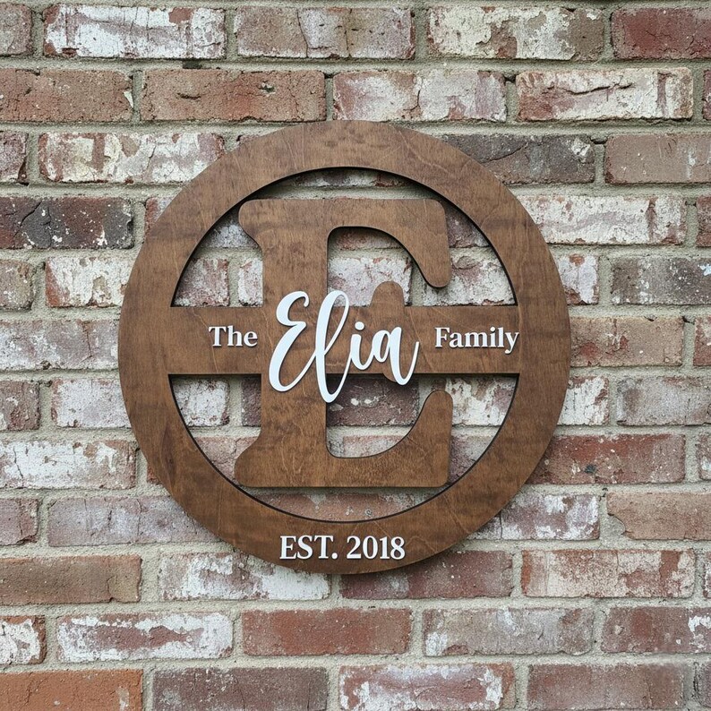 Custom Family Name Sign – Raised Acrylic Letters, Established Year Wood ...