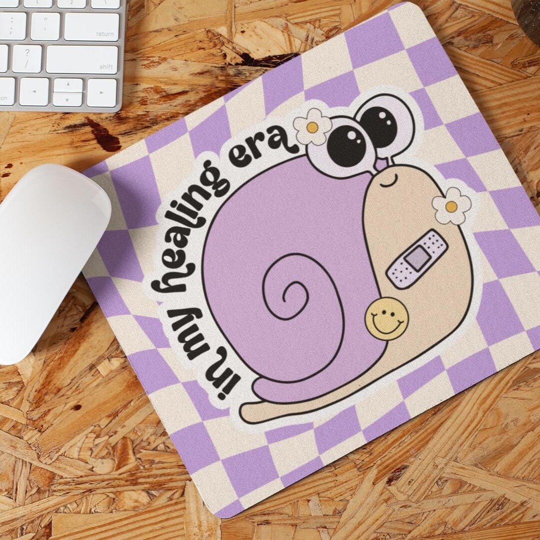 Cute Snail Healing Era Mouse Pad, Aesthetic Desk Accessory, Gift for ...