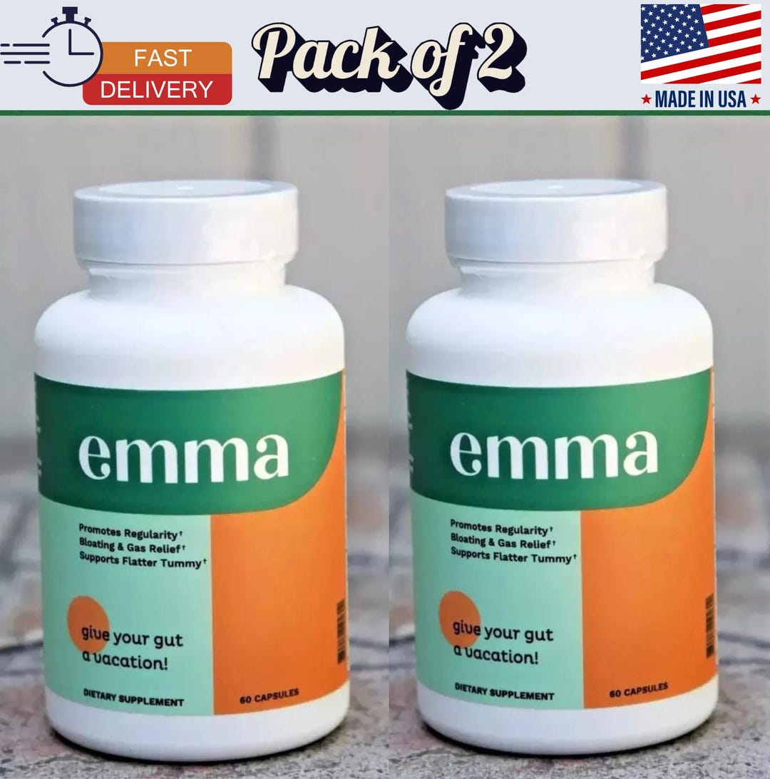 2 Pack Emma Gut Health Supplement – 60 Capsules Each Exp 2026 Handmade ...