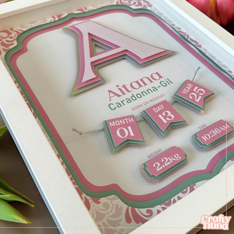 Custom Baby Birth Stats Sign Frame - Newborn Keepsake Wall Art - Etsy