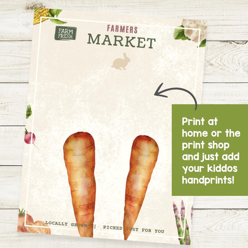 Carrot Patch Handprint Craft Printable | Easter Farmer's Market Sign ...