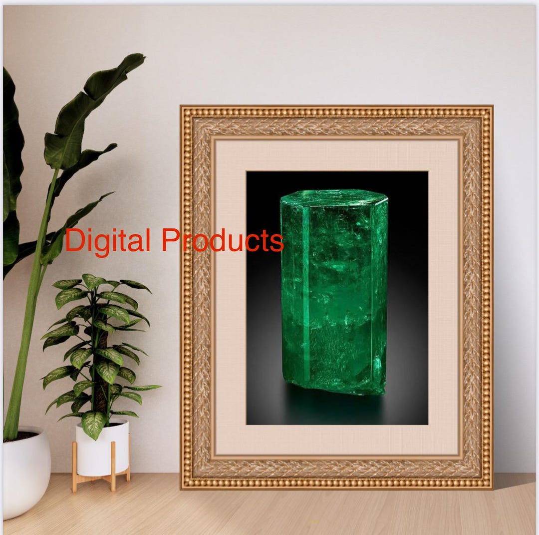 Emerald Crystal Frame Mockup: Printable Wall Art Display (PDF File) - Etsy