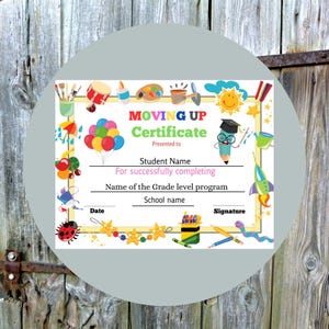 Editable Preschool Moving up Certificate / Prek Moving up Certificate ...