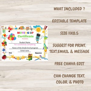 Editable Preschool Moving up Certificate / Prek Moving up Certificate ...