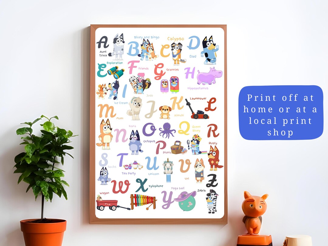 Bluey Alphabet Poster A3 and A4 - Etsy