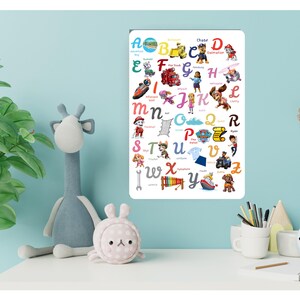 Paw Patrol Alphabet Poster A3 and A4 - Etsy