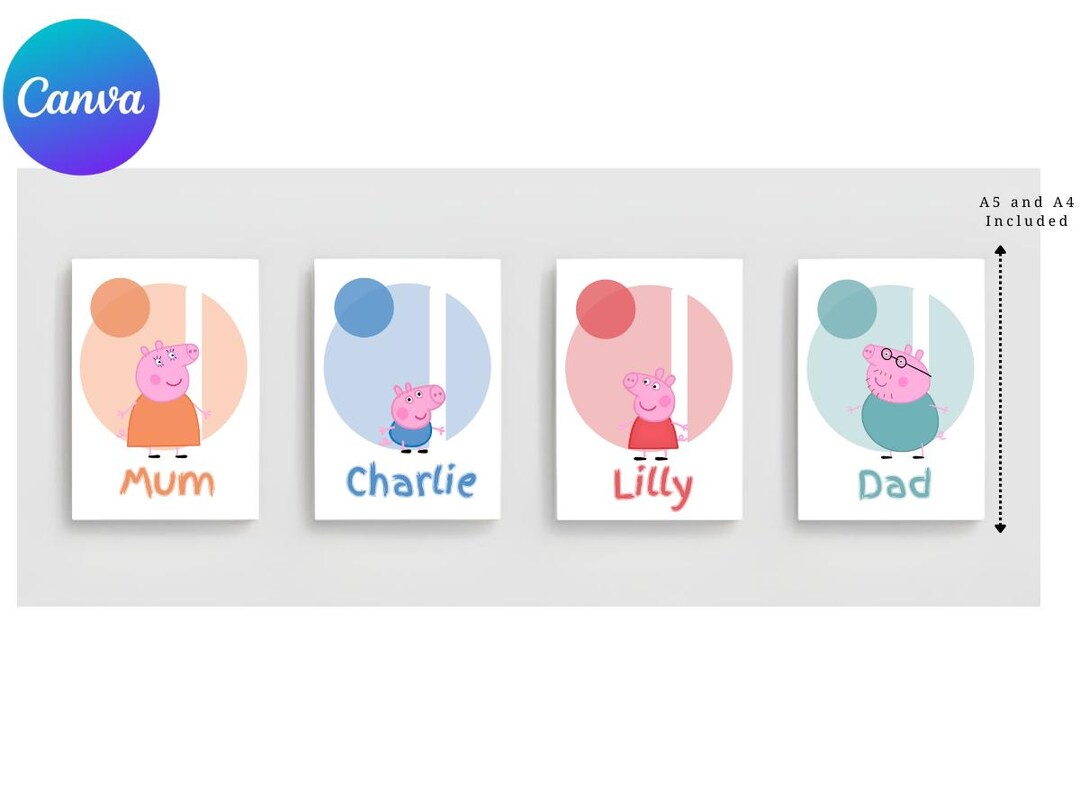 Peppa Pig Customizable Posters A5 and A4 - Etsy