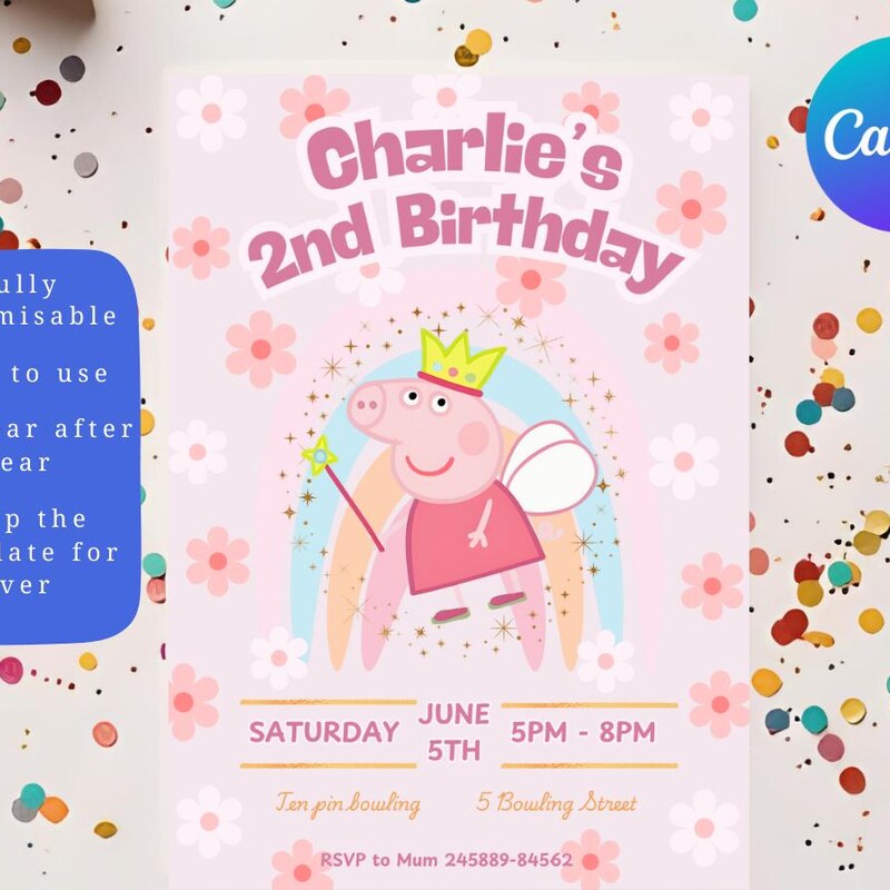 Peppa Pig Card - Etsy