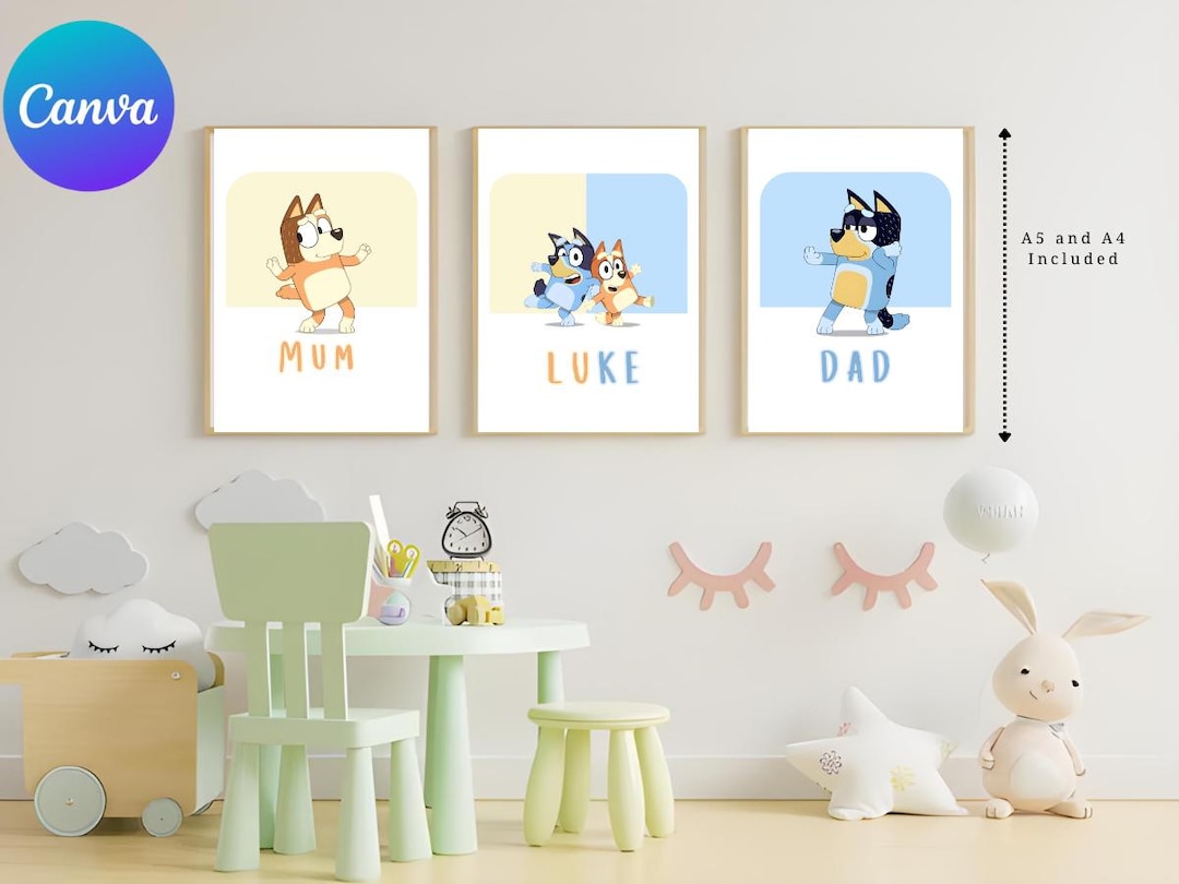 Bluey Customizable Cute Poster A5 and A4 - Etsy