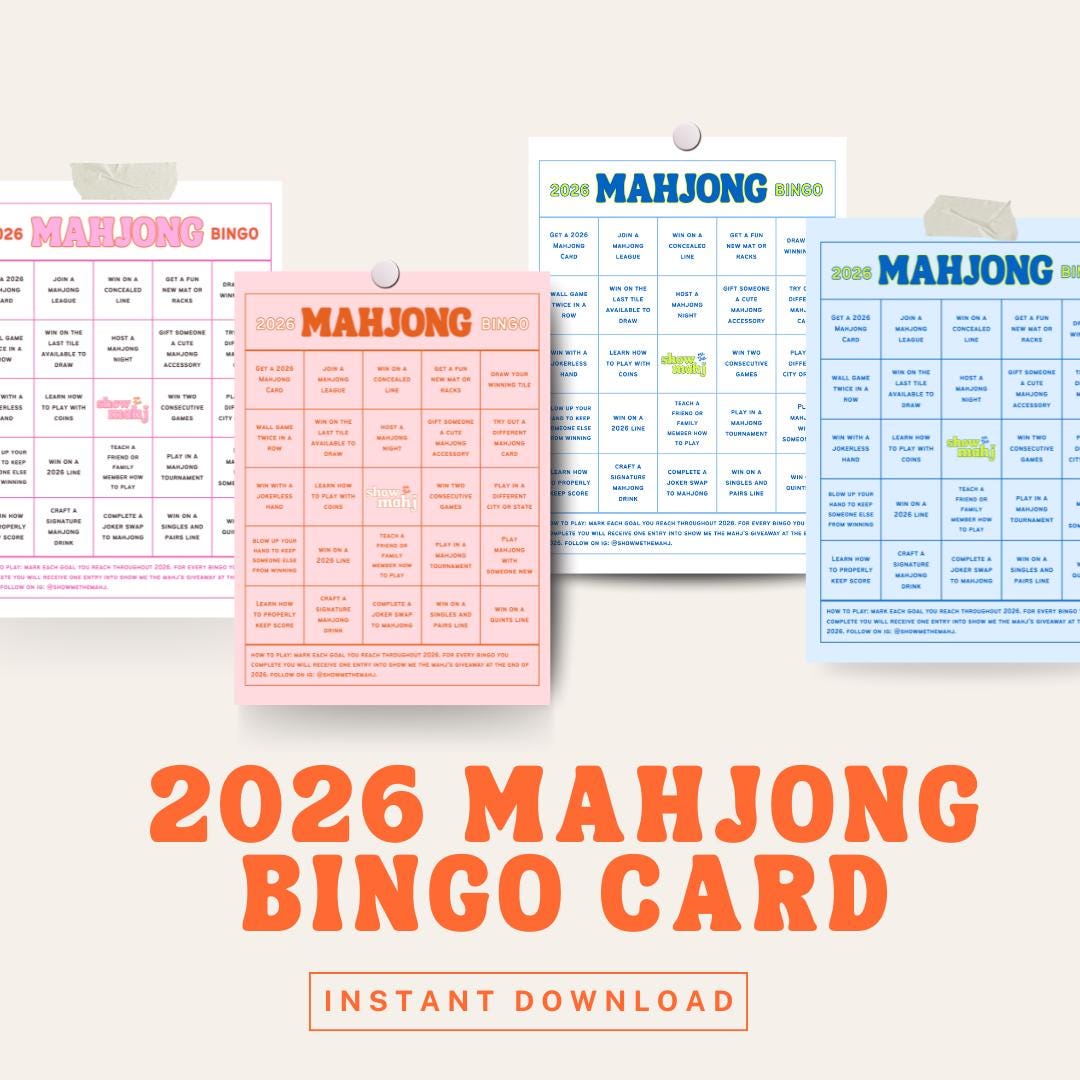 2026 Mahjong Bingo Card, 2026 Printable Mahjong Vision Board Bingo Card ...