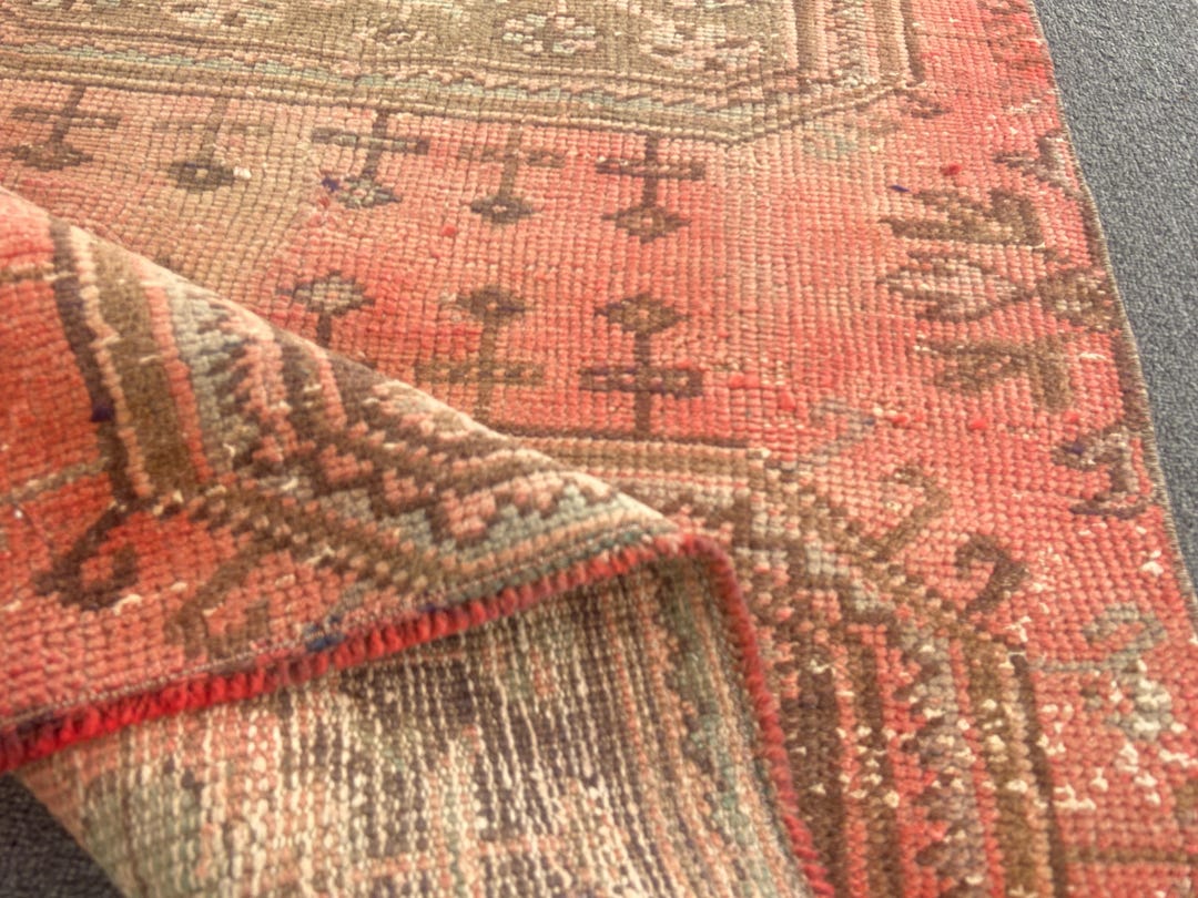 Persian Rug - Antique Rug - Vintage Rug - Red Aged Rug- Runner Rug ...