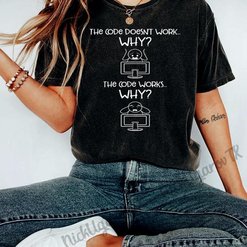 Funny Coding Meme Png Bundle Programmer Humor The Code Doesnt Work Why Debugging Developer