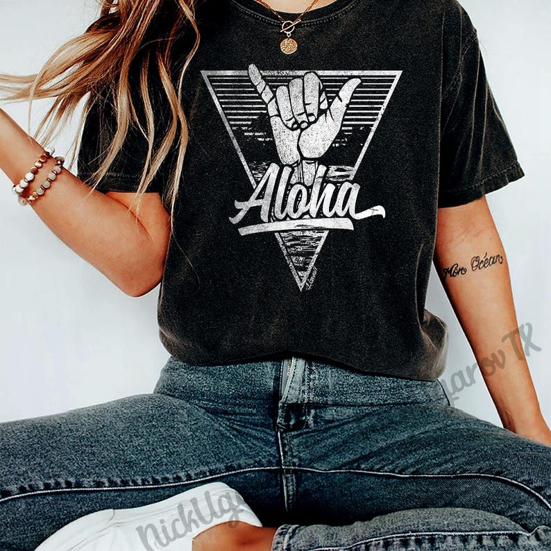 Aloha Hawaii Shaka Sign PNG – Vintage Surf Hand Gesture Digital ...