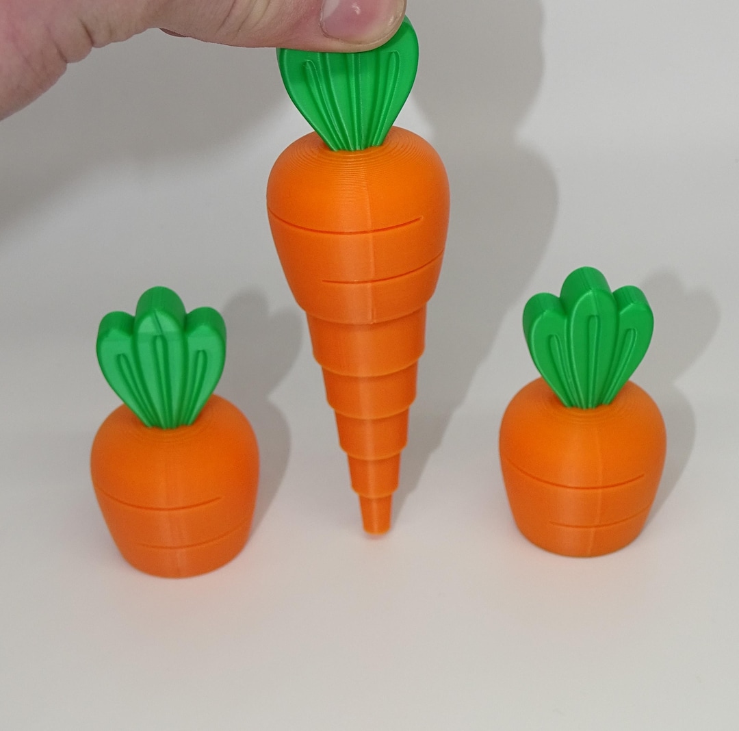 Expandable Carrot Fidget Toy | 3D Printed Stress Reliever | Perfect ...