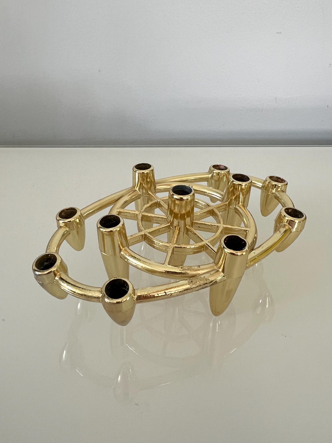 Atomic Gold Tone Metal Tiny Taper Candle Holder. Candelabra. - Etsy