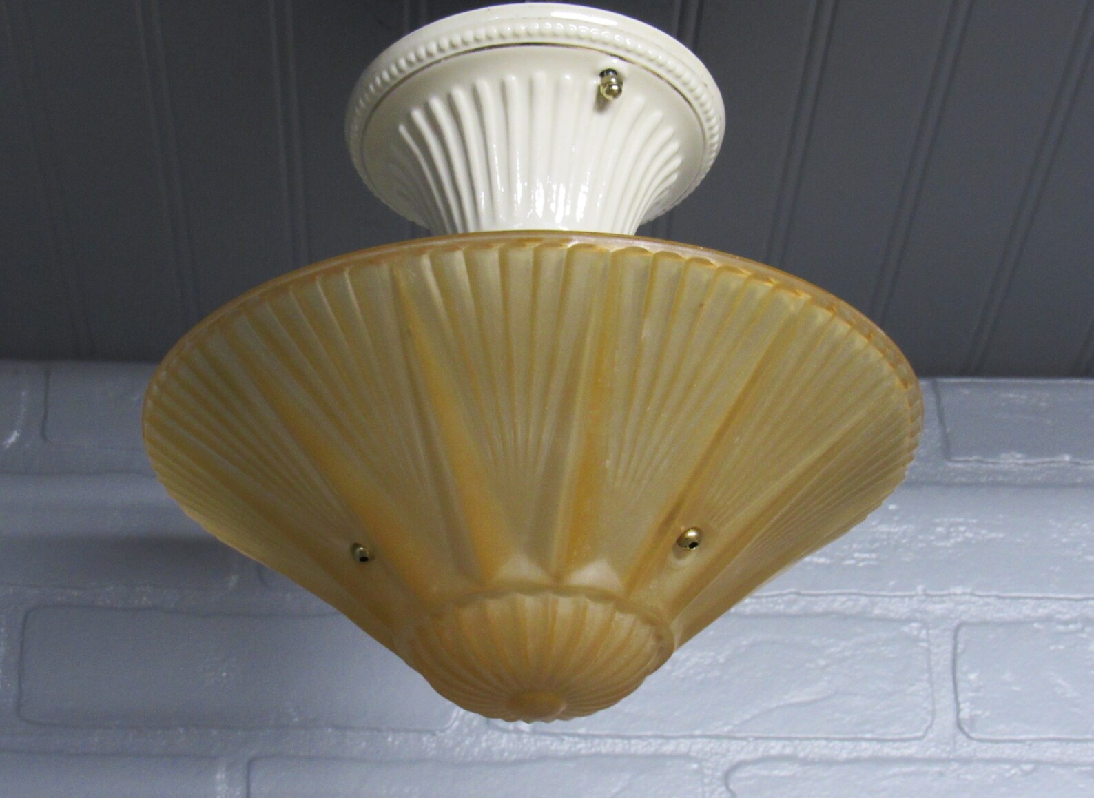 Vintage Art Deco Semi Flush Mount Ceiling Light Fixture - Etsy